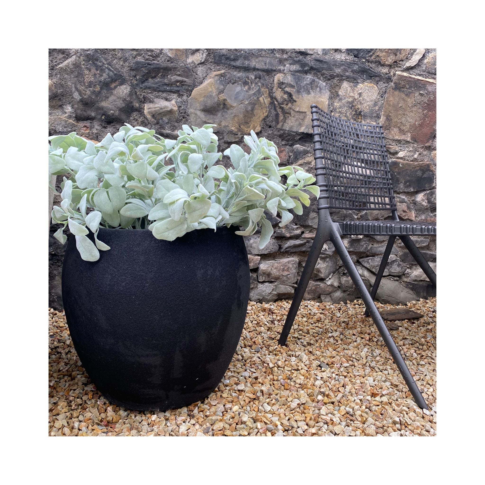 Black Resin Planter L – Sutherland Interiors